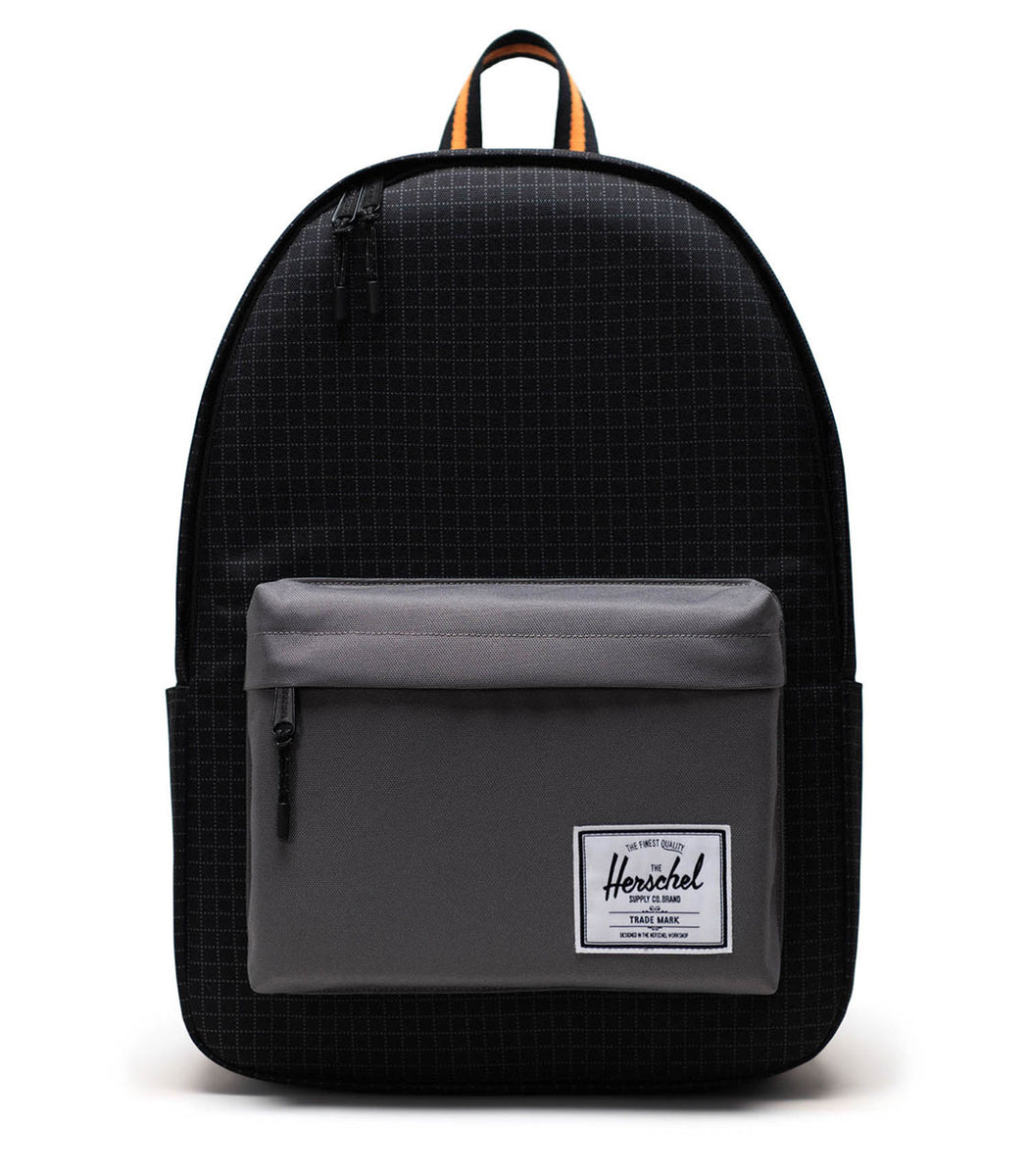 Herschel Classic X-Large Black Grid/Gargoyle/Sun Orange Backpack – Grind PH